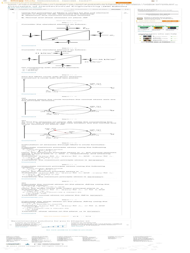 Solved Using The Principles of Mohr's Circles For The Soil Ele... | PDF Solved Using The Principles of Mohr's Circles For The Soil Ele... | PDF