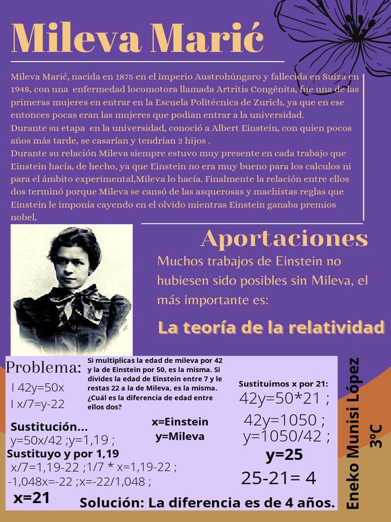 Mileva Marić: Pionera y Colaboradora de Einstein | PDF