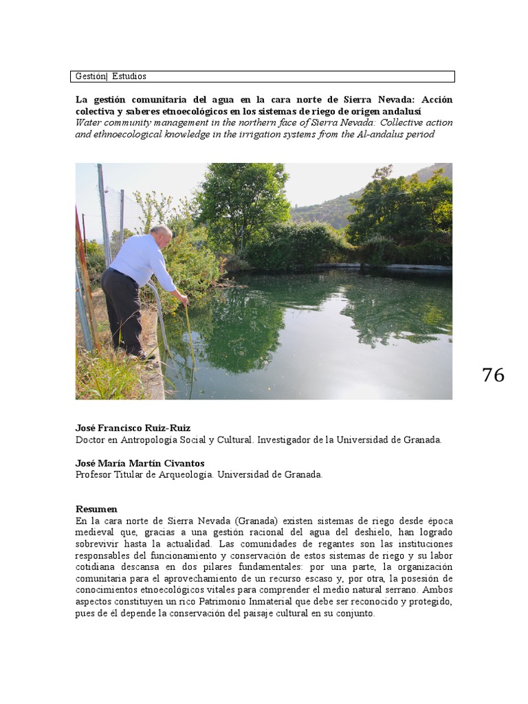 La Gestión Comunitaria Del Agua | PDF | Riego | Agua