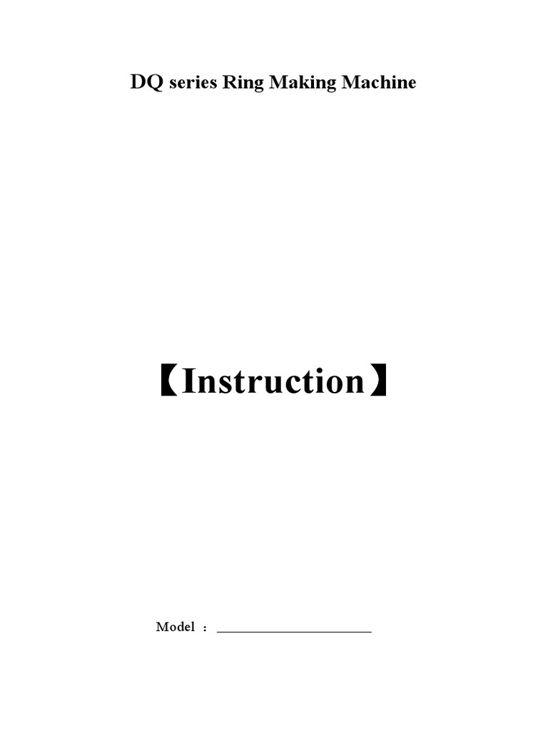 DQ Series Ring Making machine | PDF