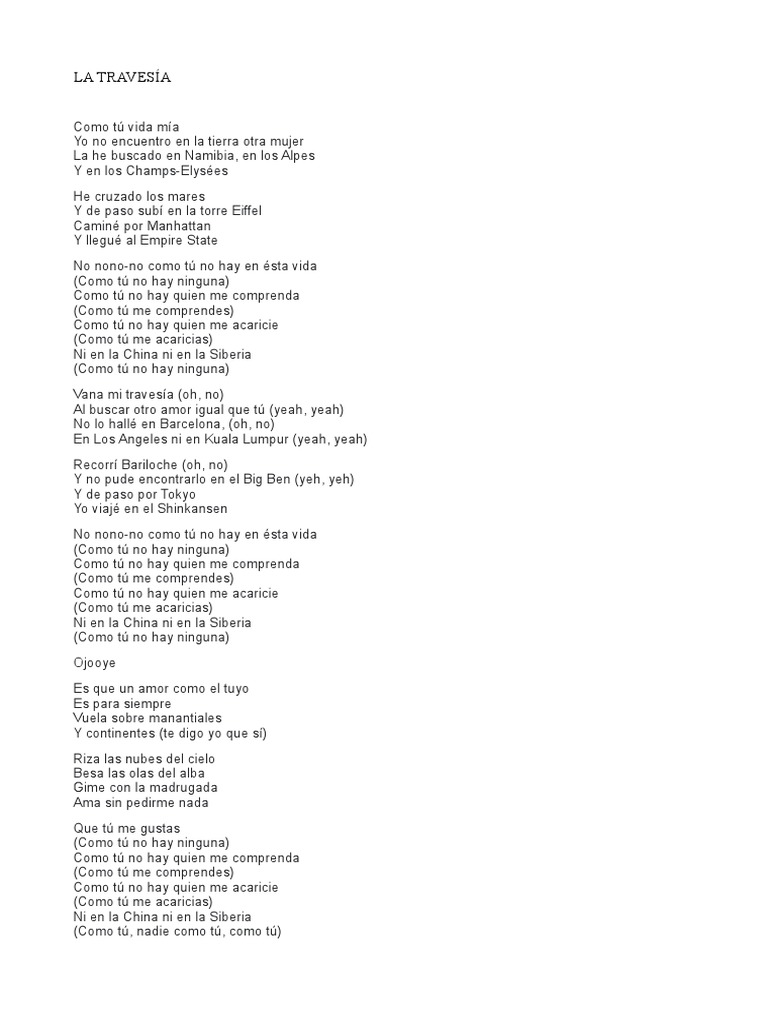 La Travesía - Letra | PDF