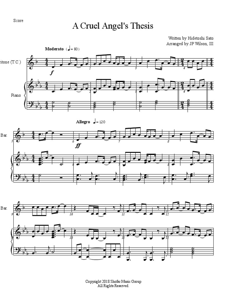 A Cruel Angel's Thesis - Score | PDF