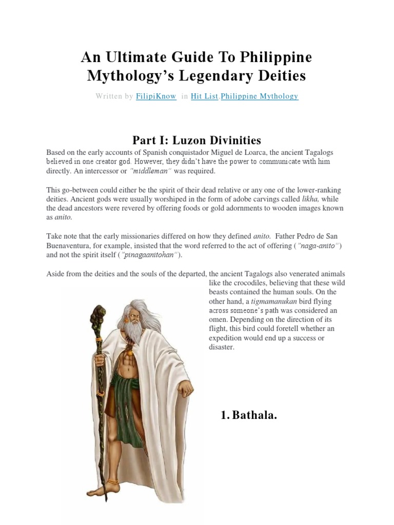 Philippine Mythology's Deities Explained | PDF | Deities | Mythology