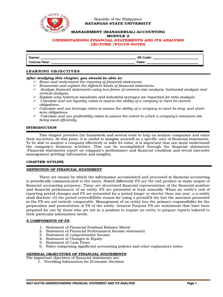 MAS - 02 - 2019 - REVISED - FS - ANALYSIS - AND - ITS - ANALYSIS With Amnswers | PDF | Dividend ...