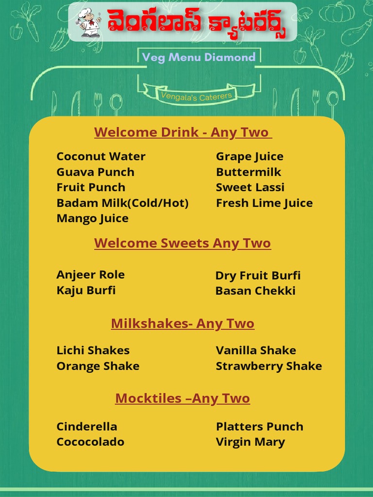 Veg Menu Diamond (Final) | Download Free PDF | Foods | Cuisine