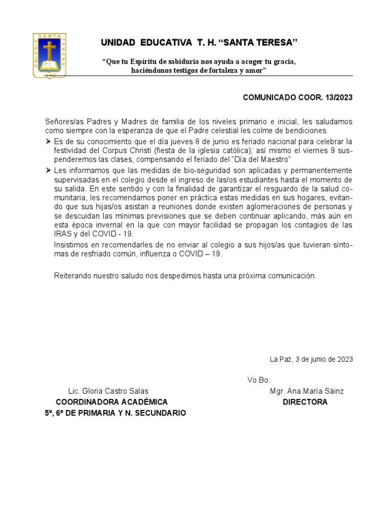 Comunicado 13 - 2023 | PDF