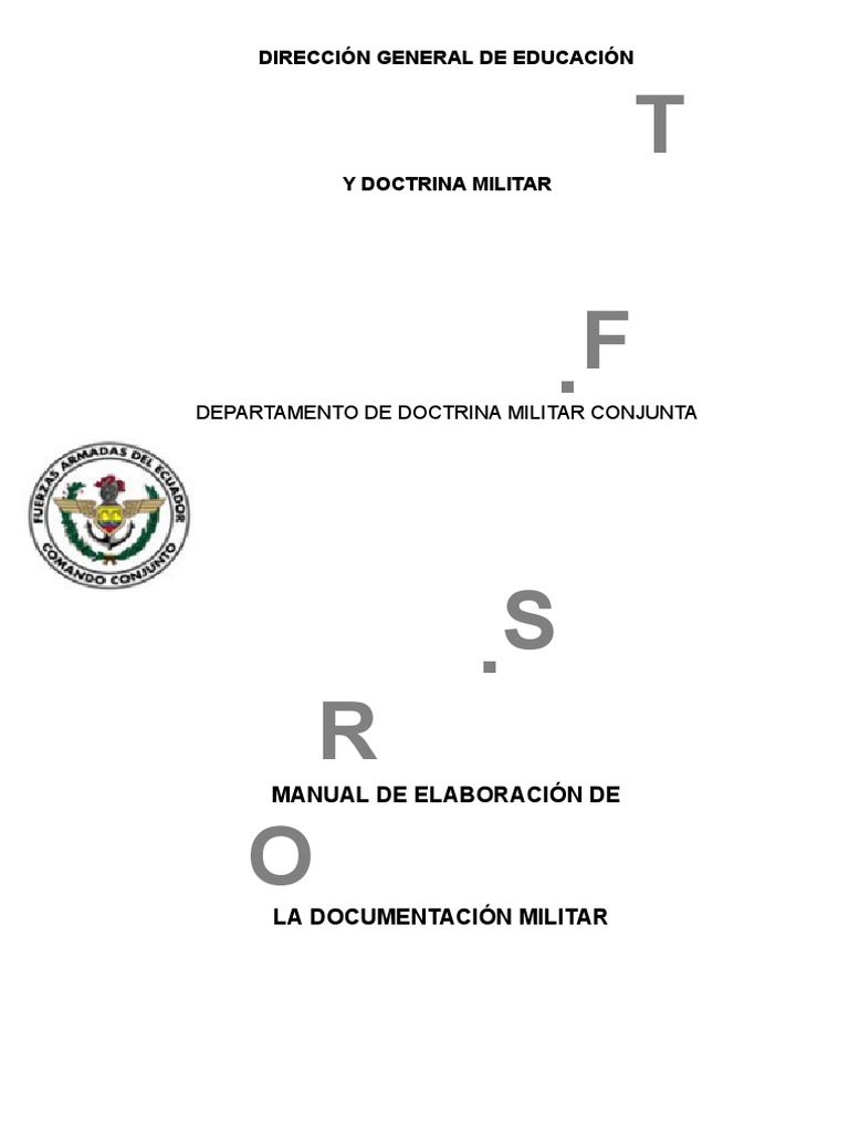 Manual de Elaboración de La Documentación Militar (Medomi) | PDF ...