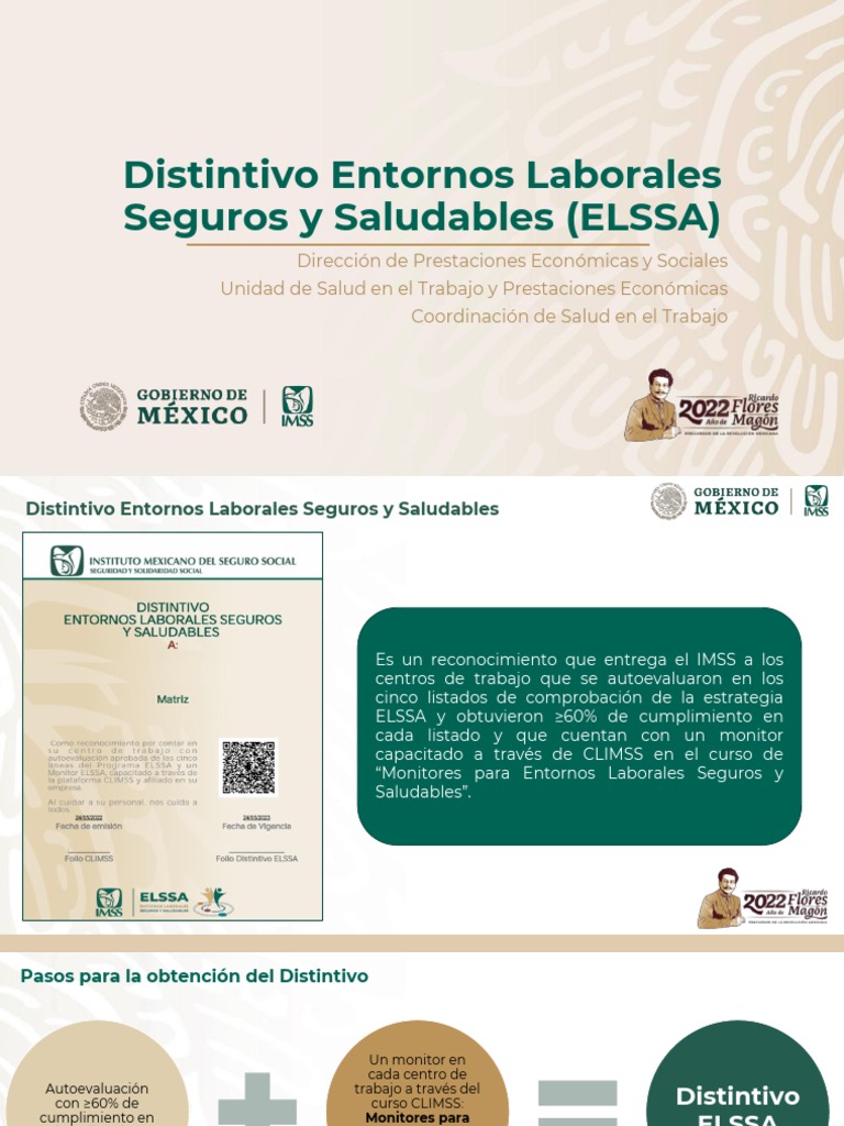 Obtención del Distintivo ELSSA IMSS | PDF | Finanzas y dinero