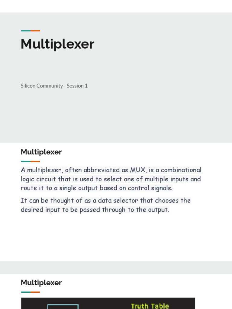 ?notes On Multiplexers? | PDF | Physical Layer Protocols | Electrical ...