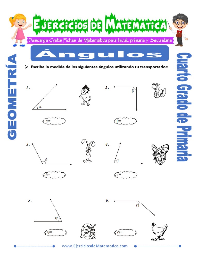 Ejercicios de Angulos para Cuarto de Primaria | PDF