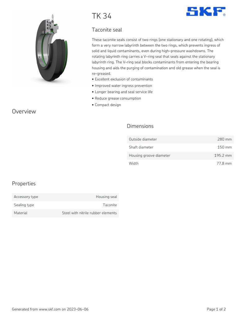 SKF TK 34 Specification | PDF | License | Copyright