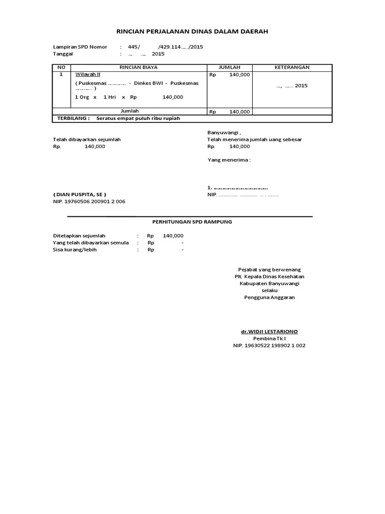 SPJ Inspeksi Sanitasi TTU Maret FIX | PDF