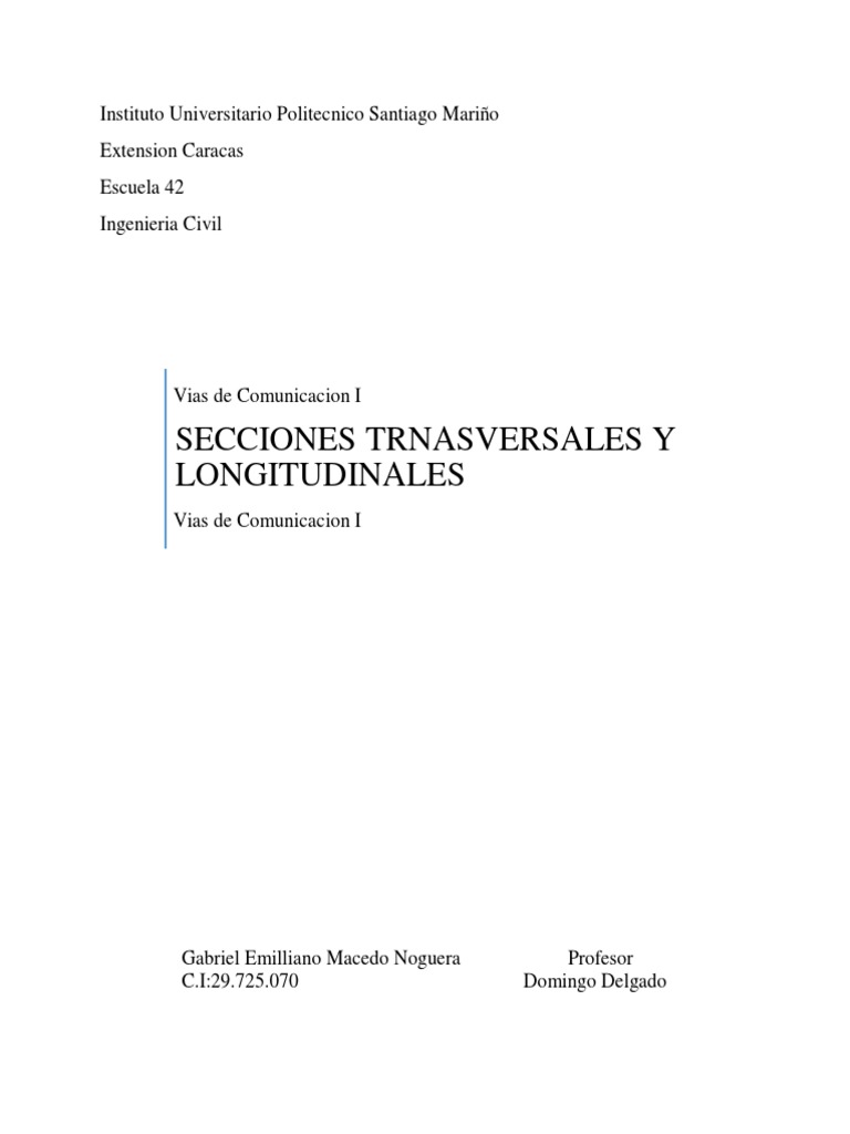 Vias Secciones Long-TransV | PDF | La carretera | Topografía