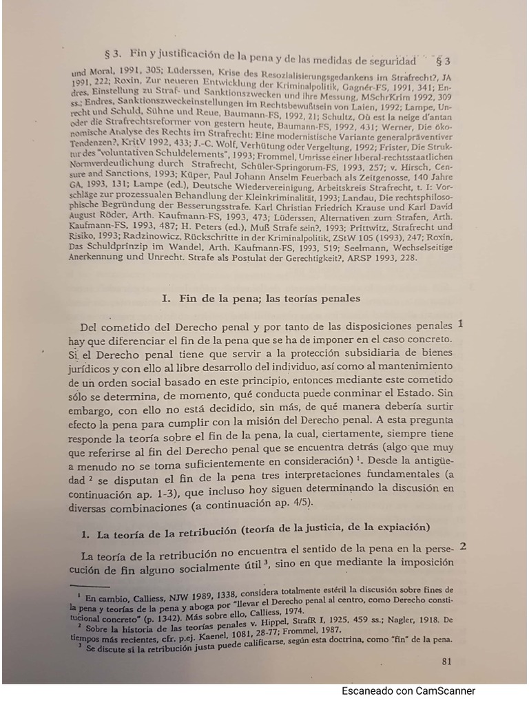 Teorias de La Pena. Roxin | PDF