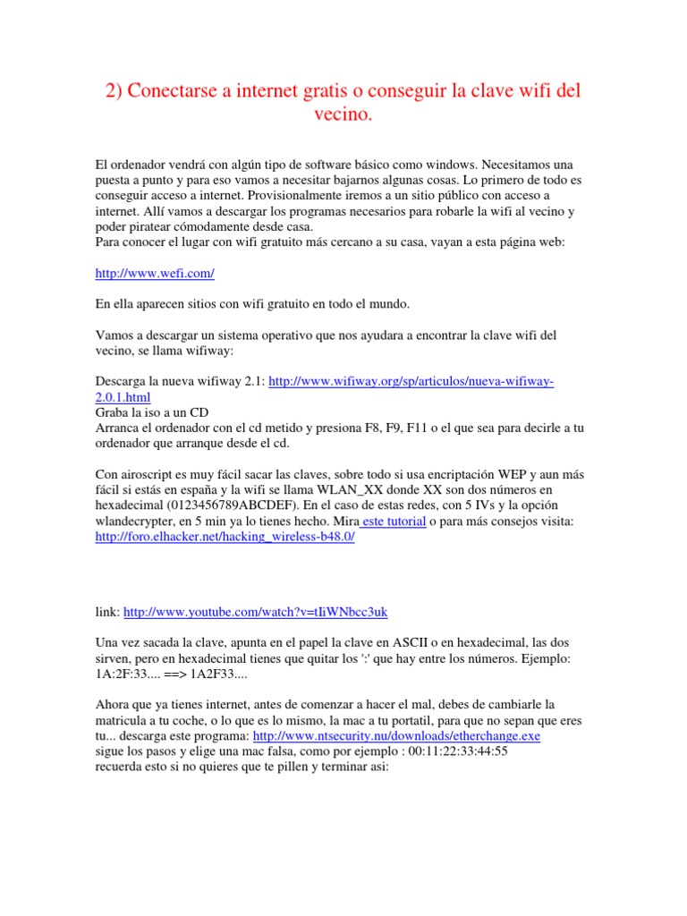 Como Hackear Una Red Infinitum Con Wifislax | PDF | Internet | Wifi