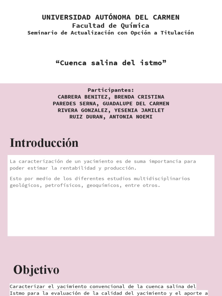 Act3 Yacimiento-CuencaSalinaDelIstmo Eq4 | PDF | Petróleo | Arenisca