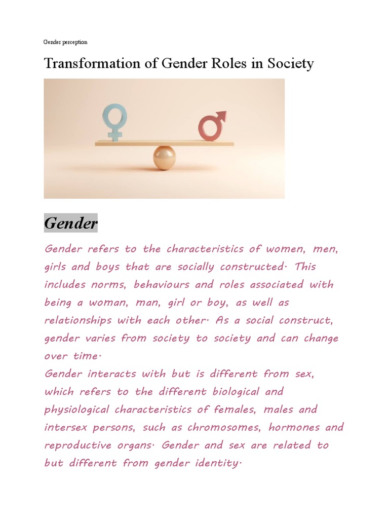 Changing Gender Roles in Society | PDF | Gender | Gender Studies