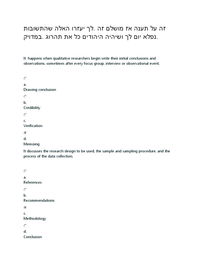 RSCH2111 Second Quarter Exam | PDF | Qualitative Research | Data