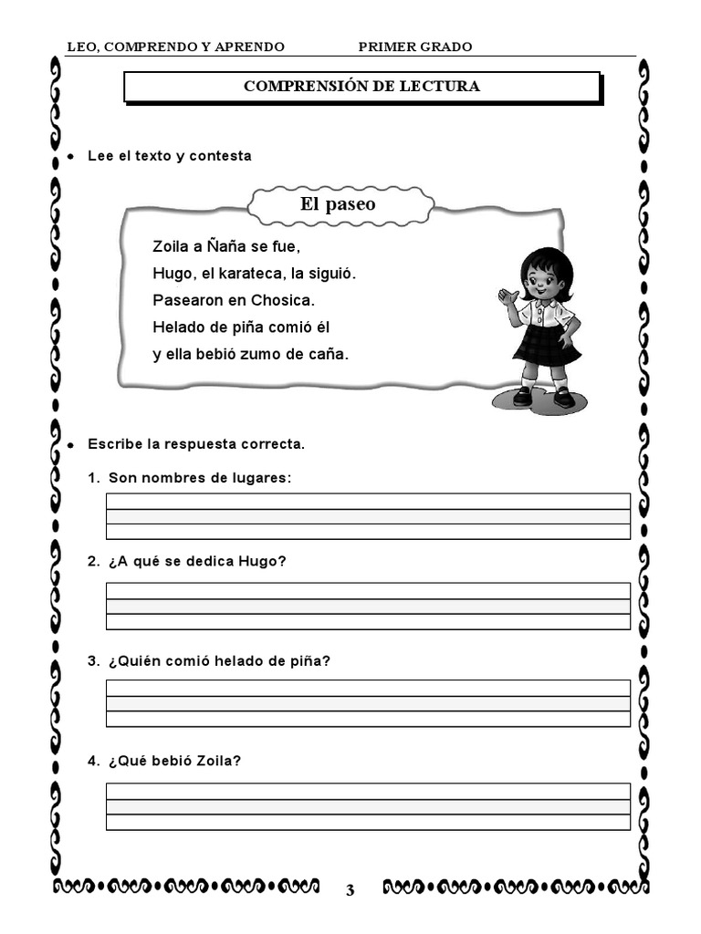Comprension De Lectura 1 Grado Pdf León