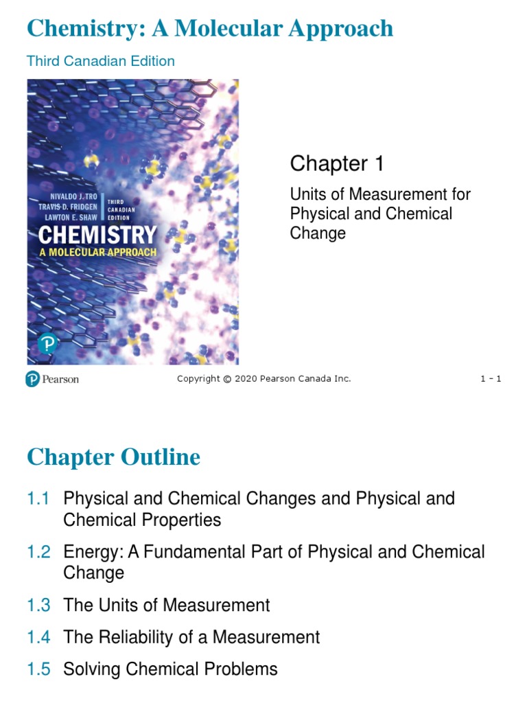 Chapter 1 Units of Measurement For Physical and Chemical Change Lecture Slides Pearson | PDF ...