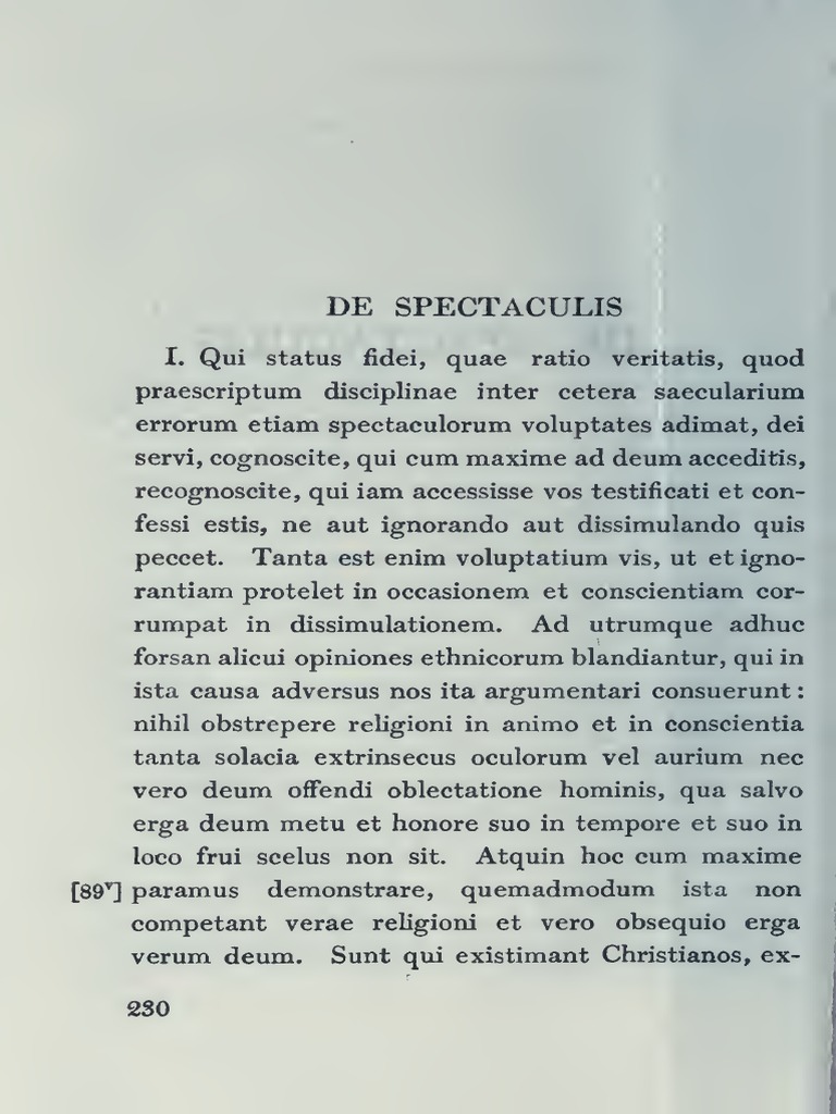 De Spectaculis Tertuliano (1) (1) (5626) | PDF | Etruscan Civilization ...