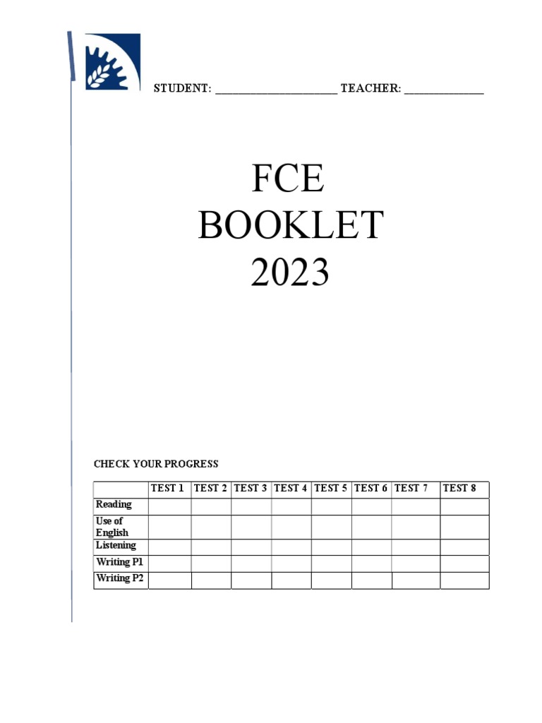 FCE Booklet 2023 | PDF