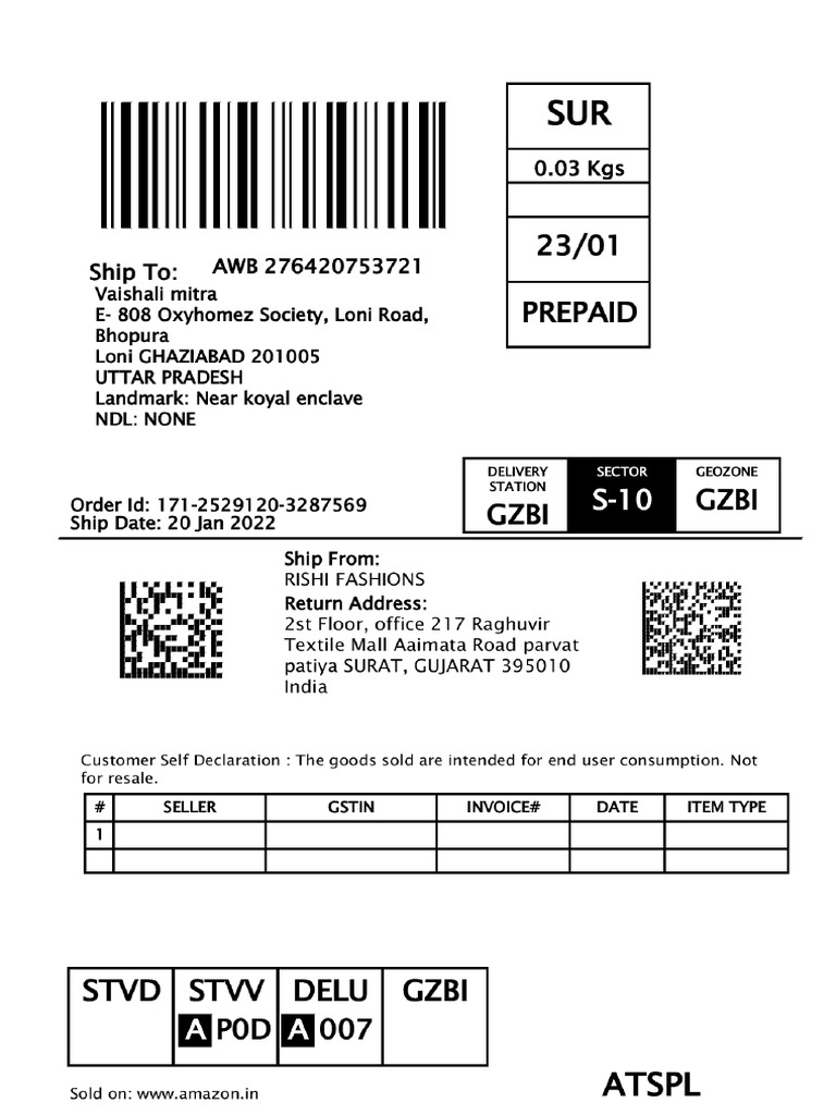 Amazon Order 19-1-22 | PDF | Invoice | Payments