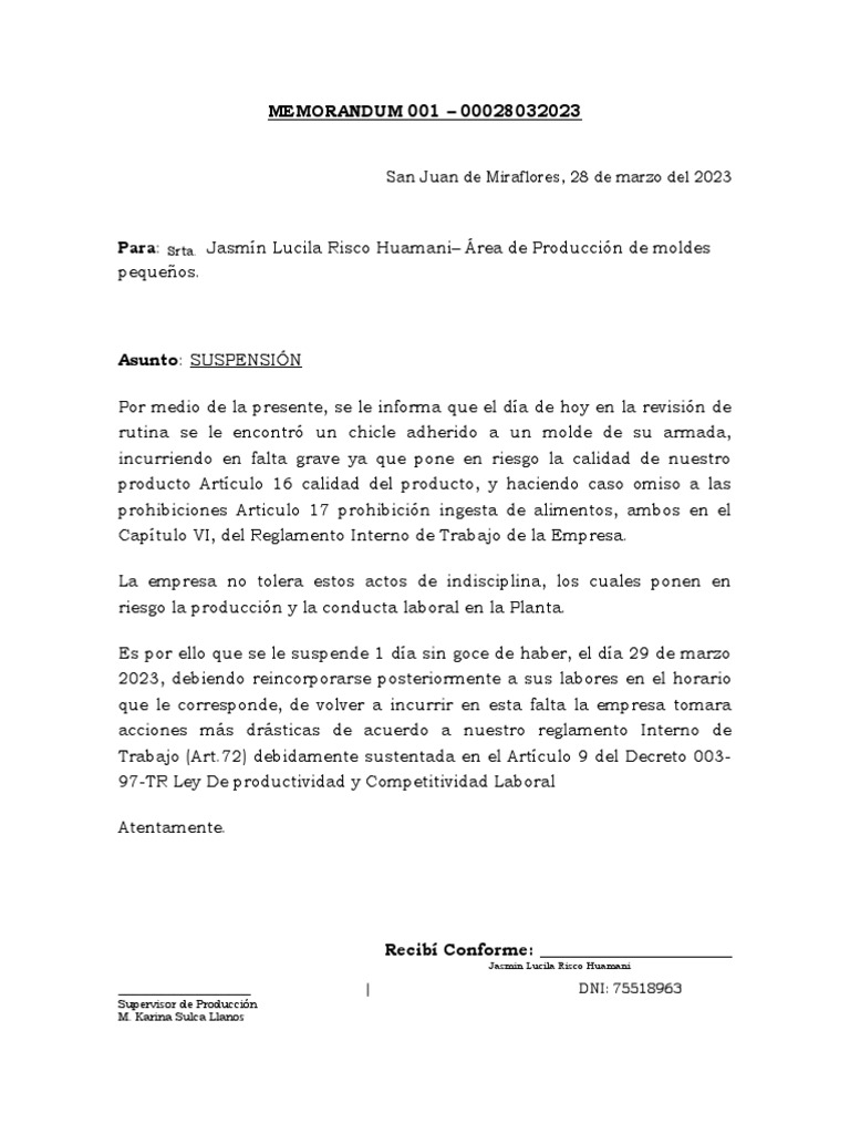 Formato - Memorandum | PDF