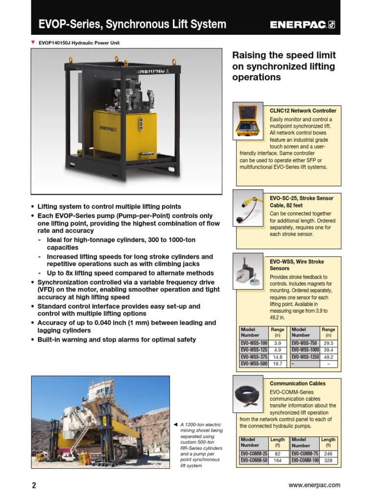 EVOP-Series_Synchronous_Lifting_Pumps_EN-US | PDF | Elevator | Pump