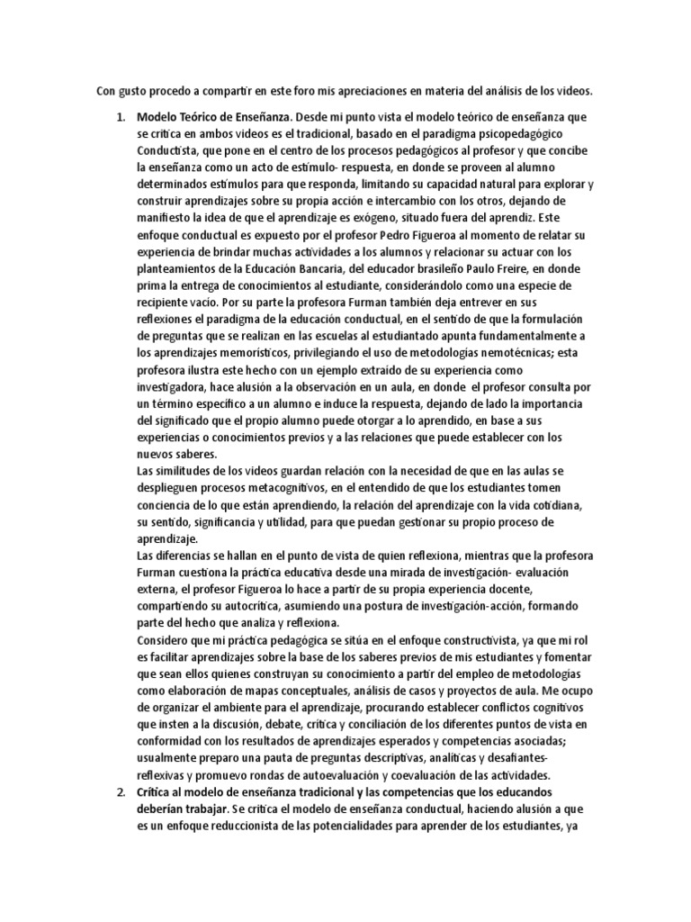 Foro 2 Teorías Del Aprendizaje | Descargar gratis PDF | Aprendizaje | Maestros