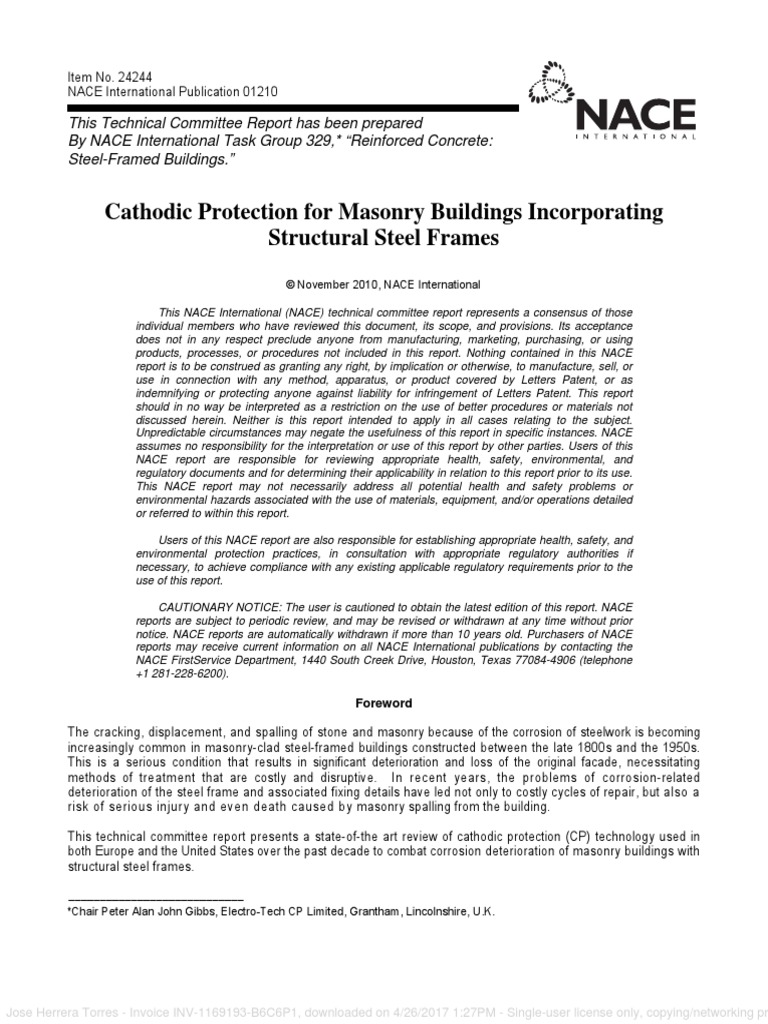 Cathodic Protection For Masonry Buildings Incorporating Structural ...