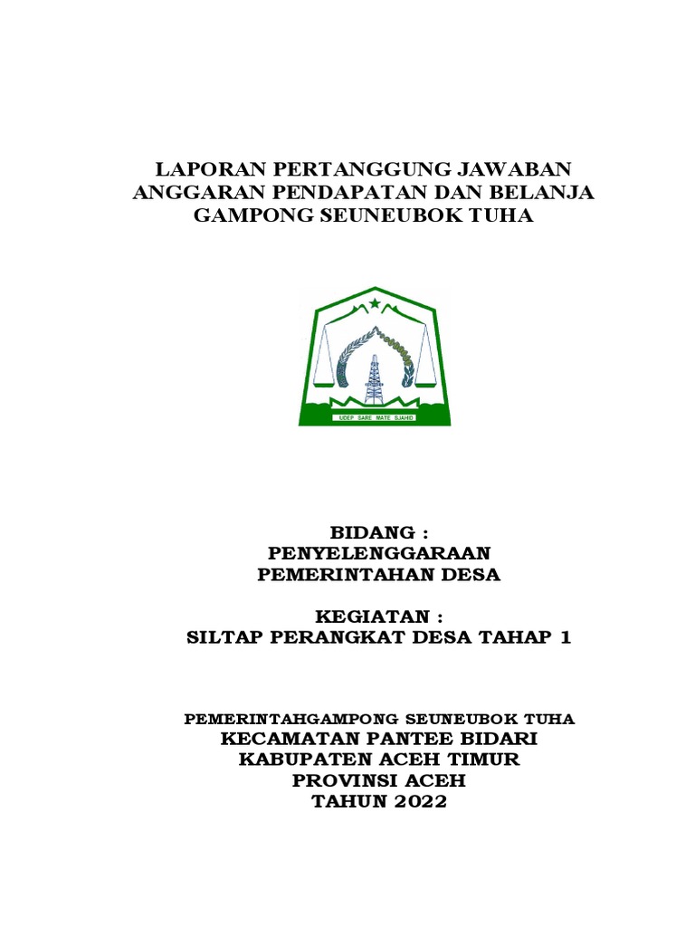Sampul Siltap Perangkat Tahap 1 | PDF | Pengelolaan Keuangan & Uang