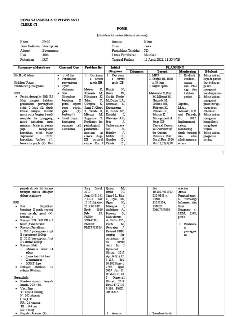 POMR Obgyn (Baru) | PDF