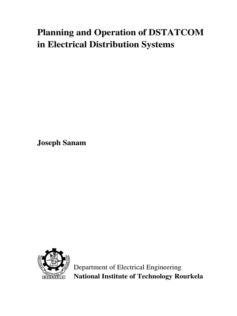 Thesis Planning and Operation of DSTATCOM | PDF Thesis Planning and Operation of DSTATCOM | PDF