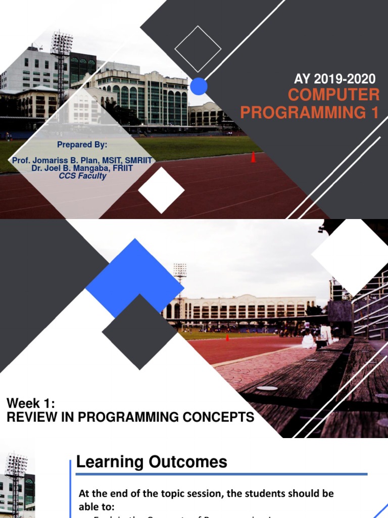 Comprog1 - Lecture 1 | PDF | Computer Program | Programming