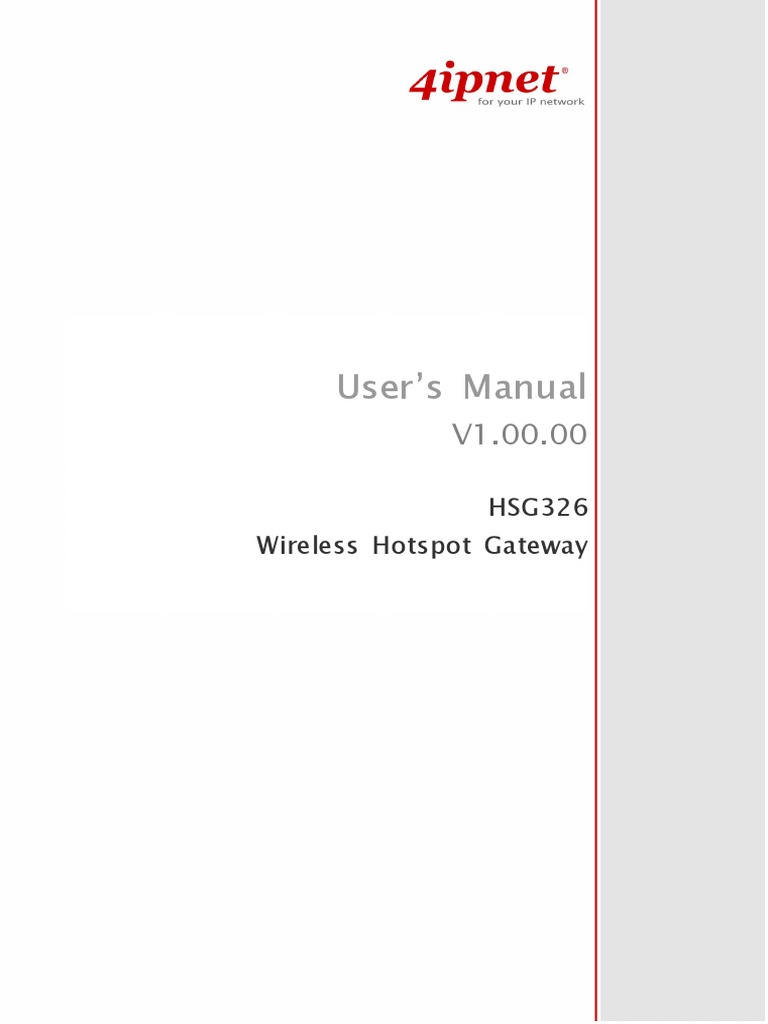 4ipnet Man Hsg326 | PDF | Computer Network | Radius