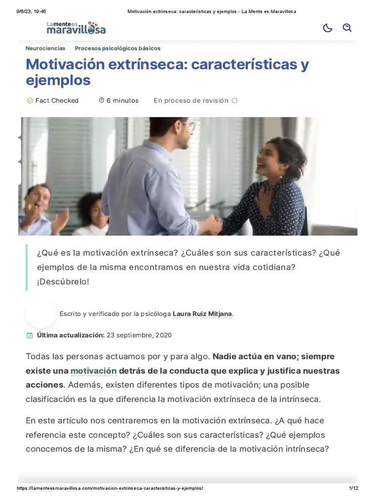 MOTIVACION EXTRINSECAMotivación Extrínseca_ Características y Ejemplos ...