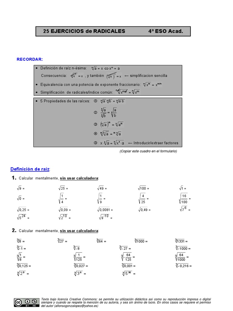 Exercicis_arrels_i_radicals | PDF