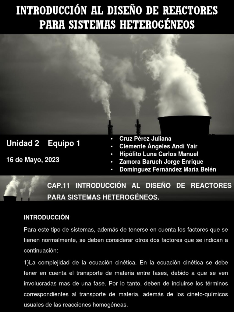 Act. 2.1 - Introduccion Al Diseño de Reactores para Sistemas Heterogeneos | PDF | Cinética ...