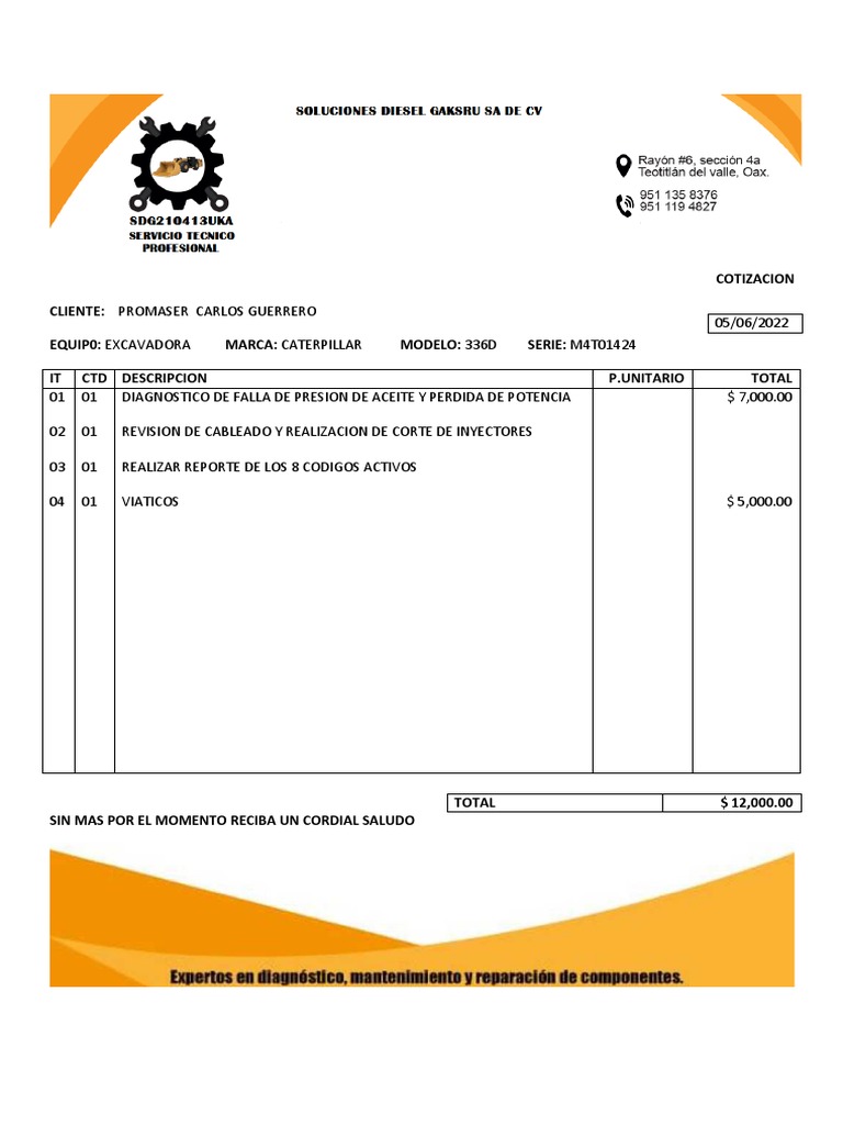 ejemplo de cotizacion | PDF