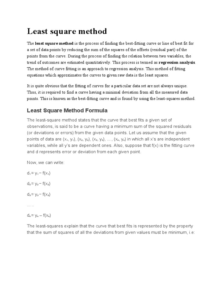 Maths Section C | Download Free PDF | Least Squares | Errors And Residuals