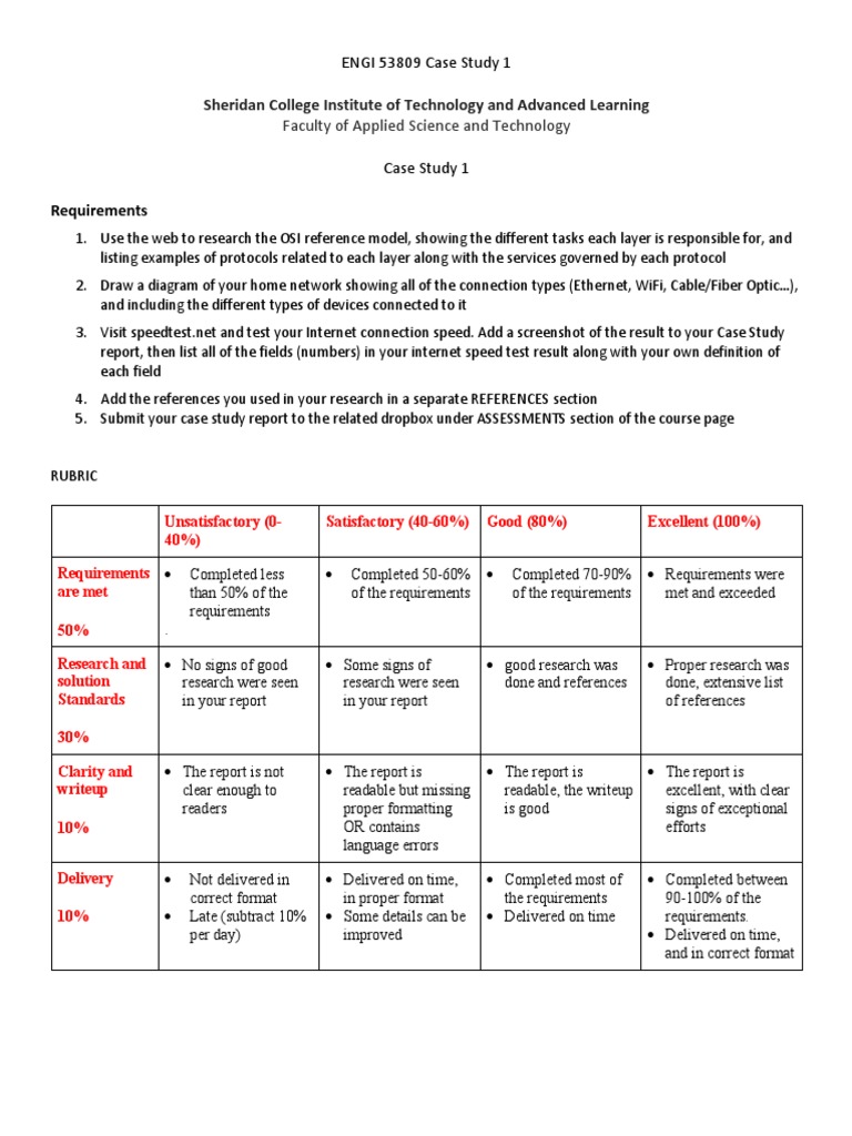 Case Study | PDF | Osi Model | Computer Network
