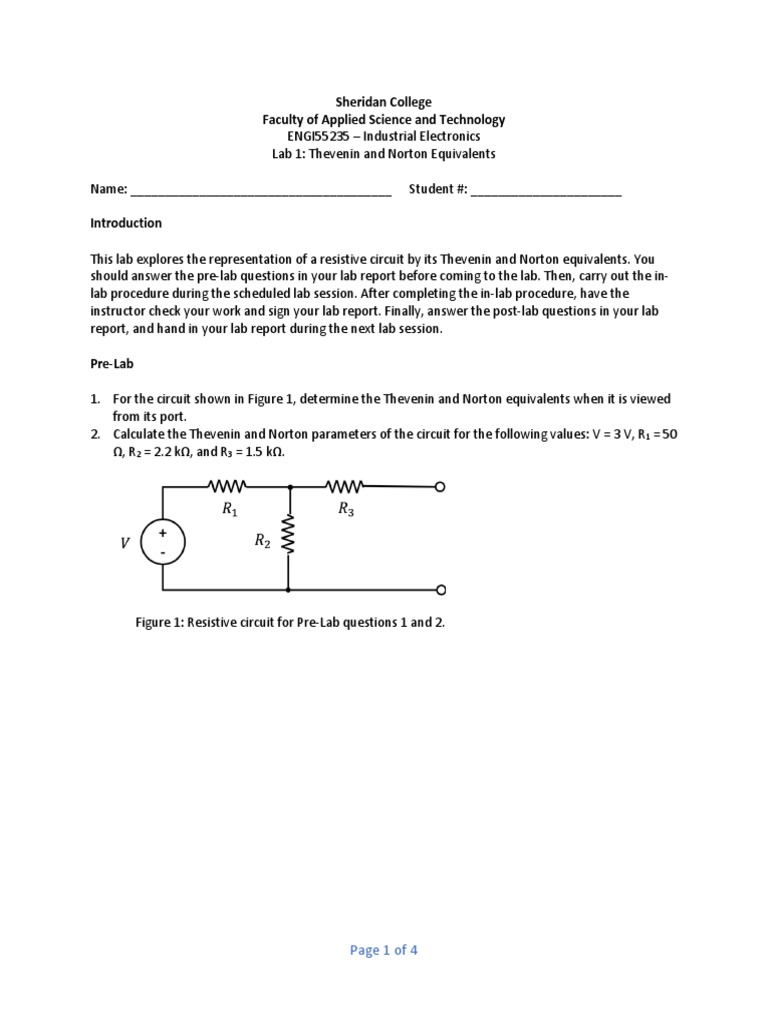 Lab #1 | PDF | Electrical Network | Resistor