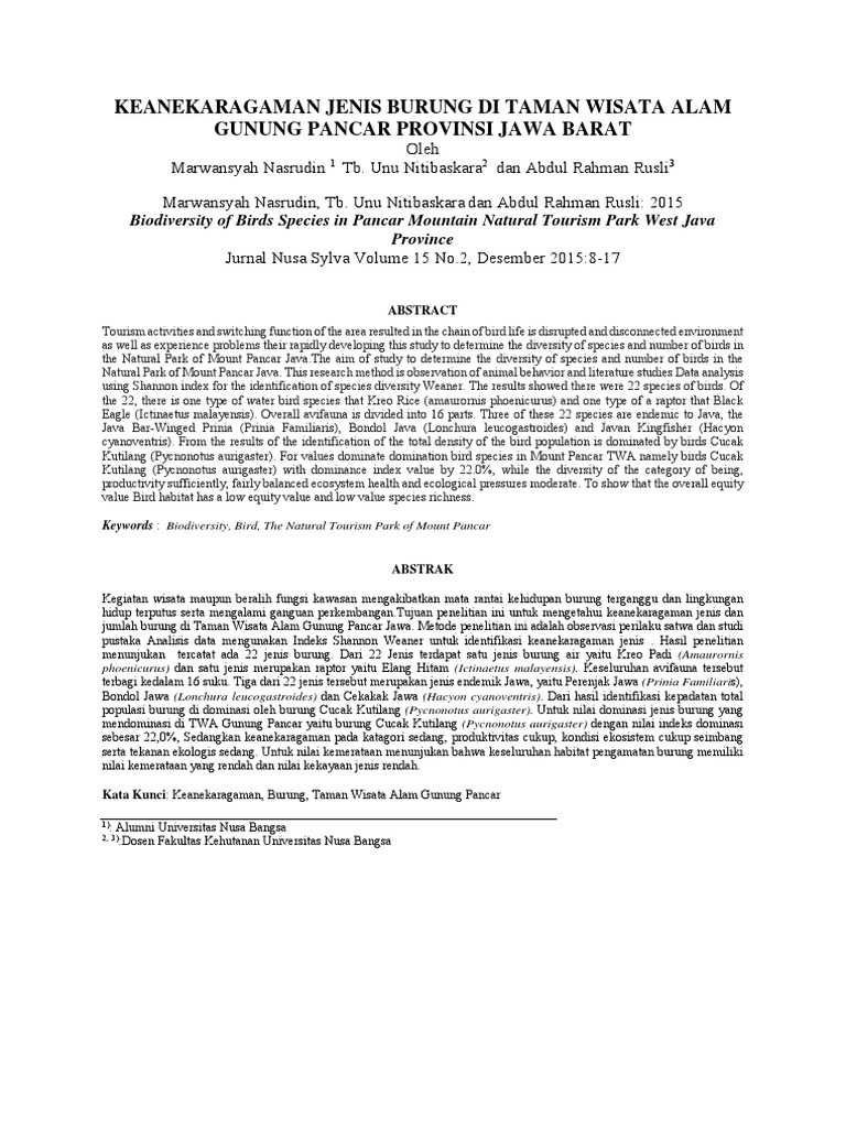 Siskandar,+2 +Keanekaragaman+Jenis+Burung | PDF | Birds | Ornithology