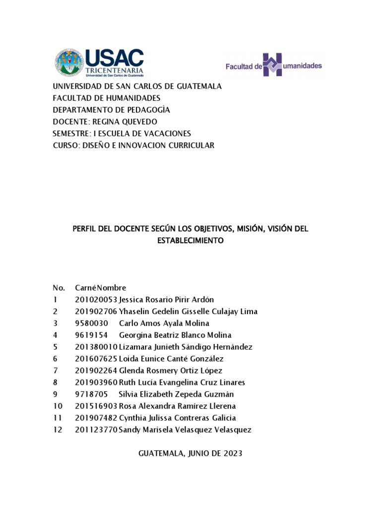 Perfil Del Docente | PDF | Enseñando | Salón de clases