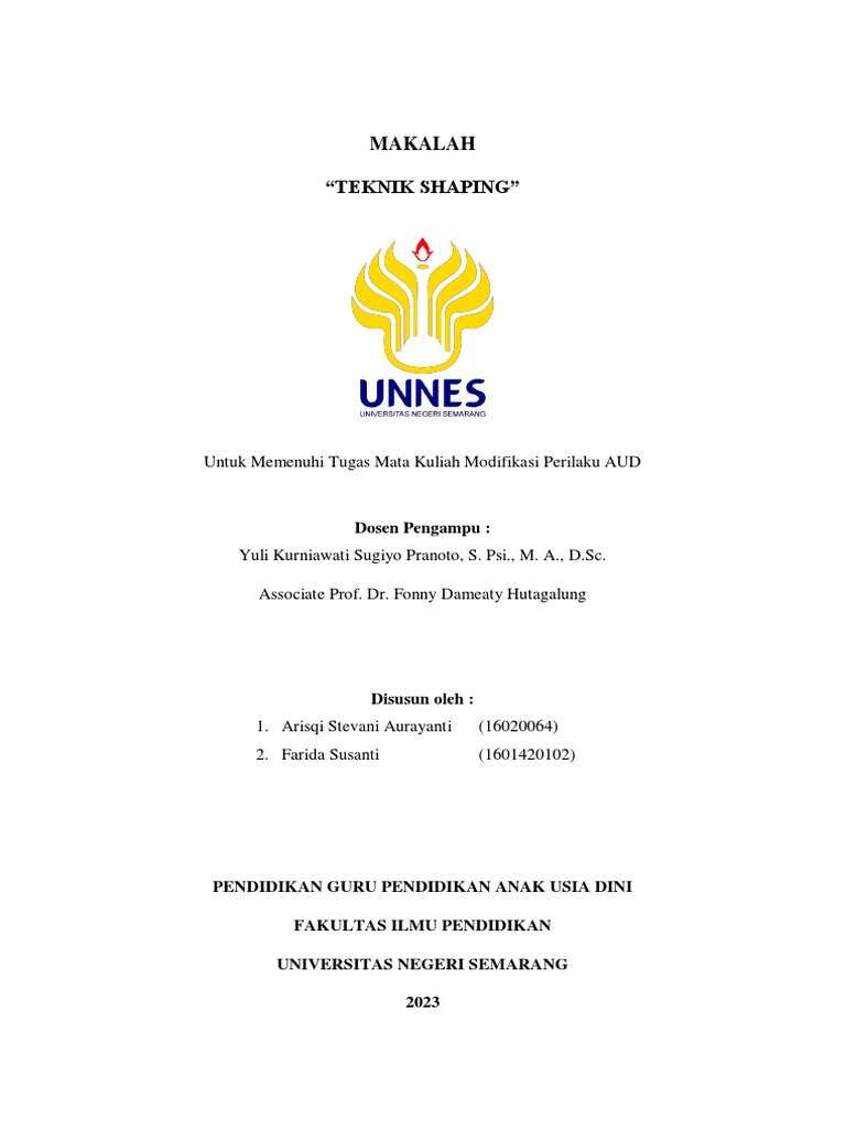 MAKALAH Teknik Shaping | PDF