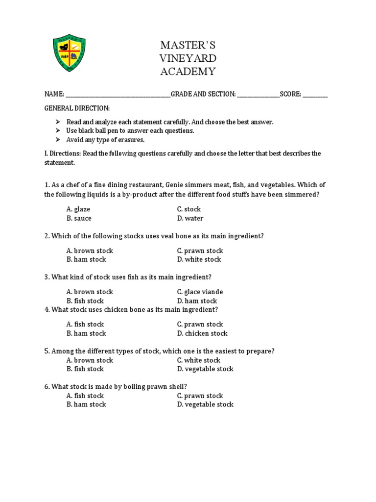 Tle 10 | PDF | Stock (Food) | Soup