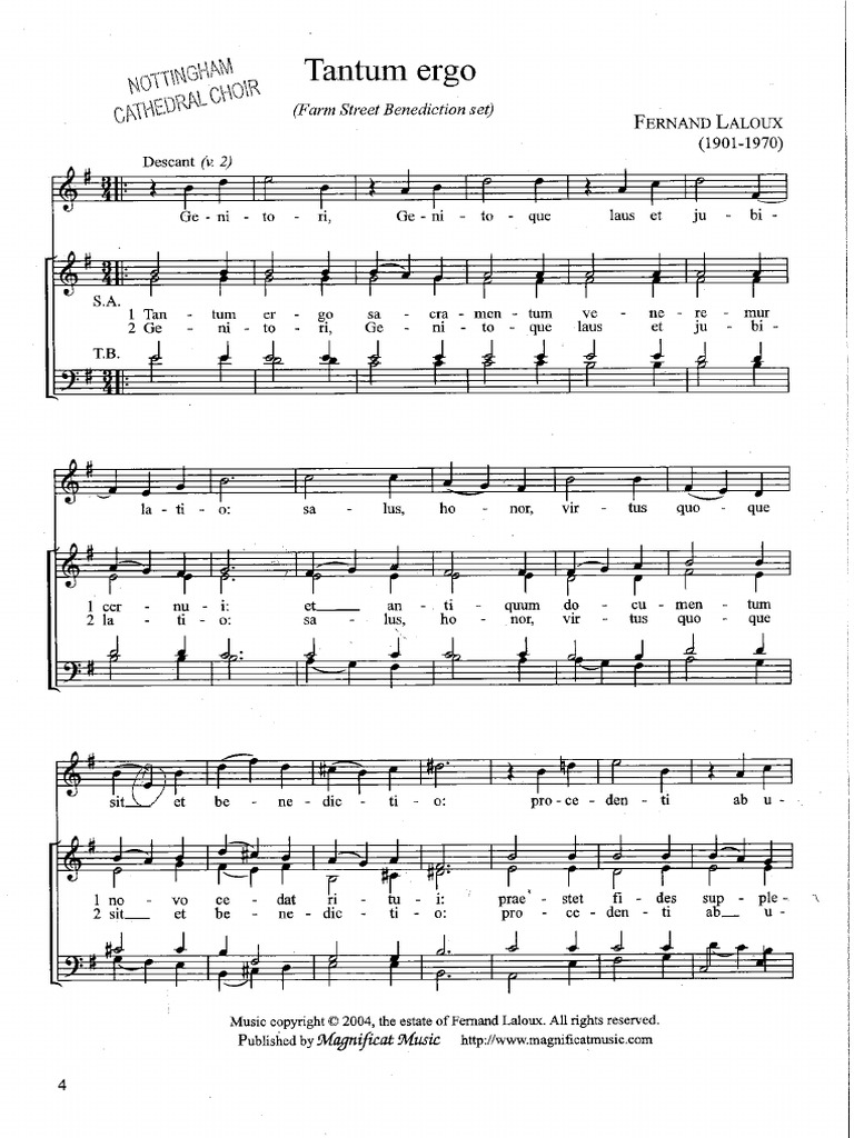Laloux - Tantum Ergo | PDF