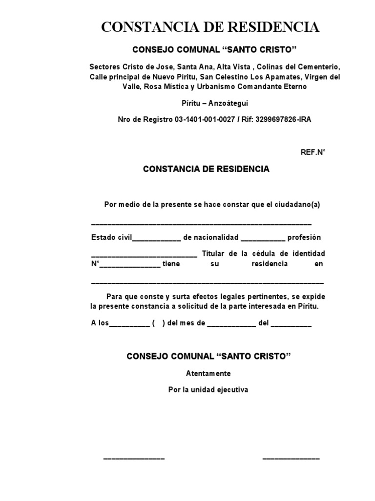 Constancia de Residencia 12 | PDF
