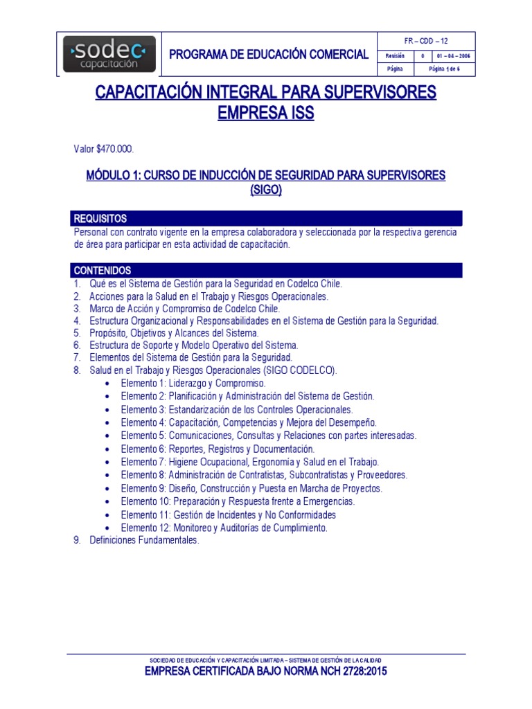 Curso Integral y Formativo para Supervisores | PDF